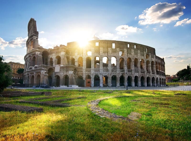 Ruins of great colosseum stock photo. Image of archaeology - 99751490