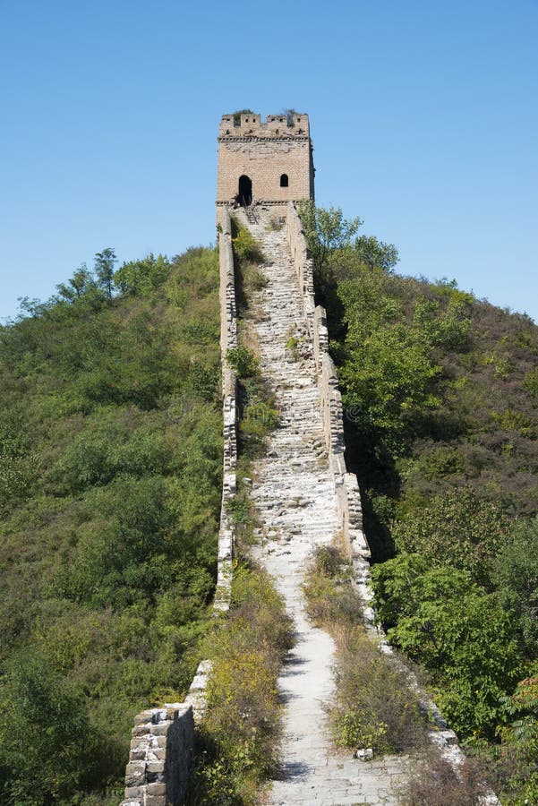 Ruins of the Great Wall, Jinshanling Section Stock Image - Image of ...