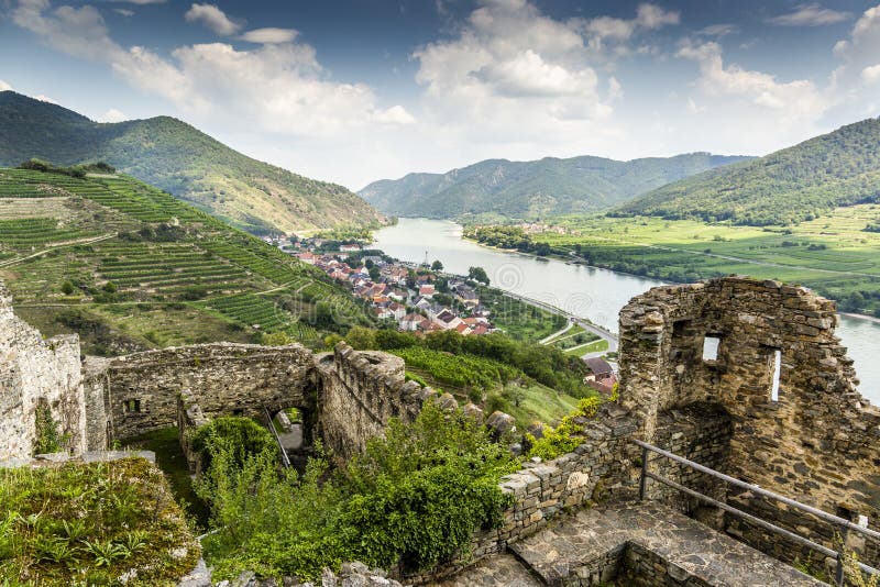 Ruins of Hinterhaus Castle. Spitz, Wachau Valley. Austria. Stock Image ...