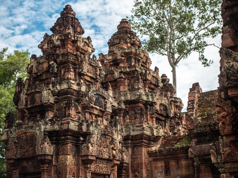 Ruins of Historical Angkor Wat in the Woods, Cambodia Stock Image ...