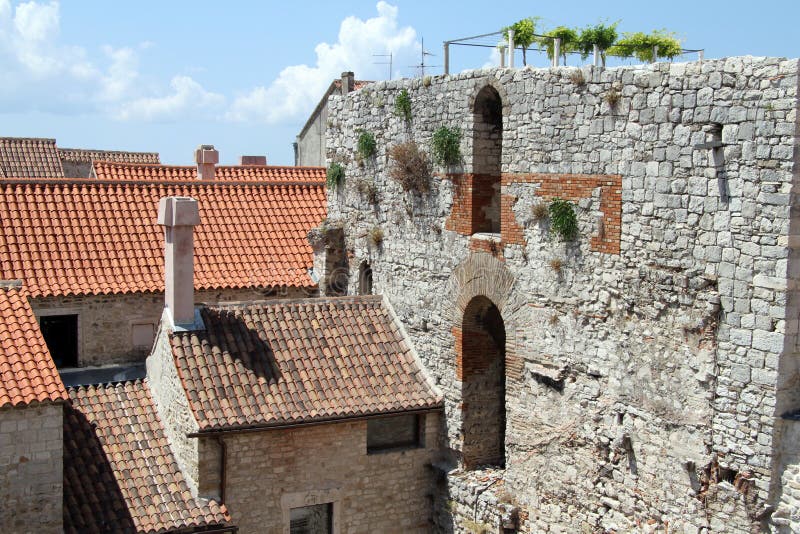 Ruins and houses stock photo. Image of split, stone, tile - 26428888