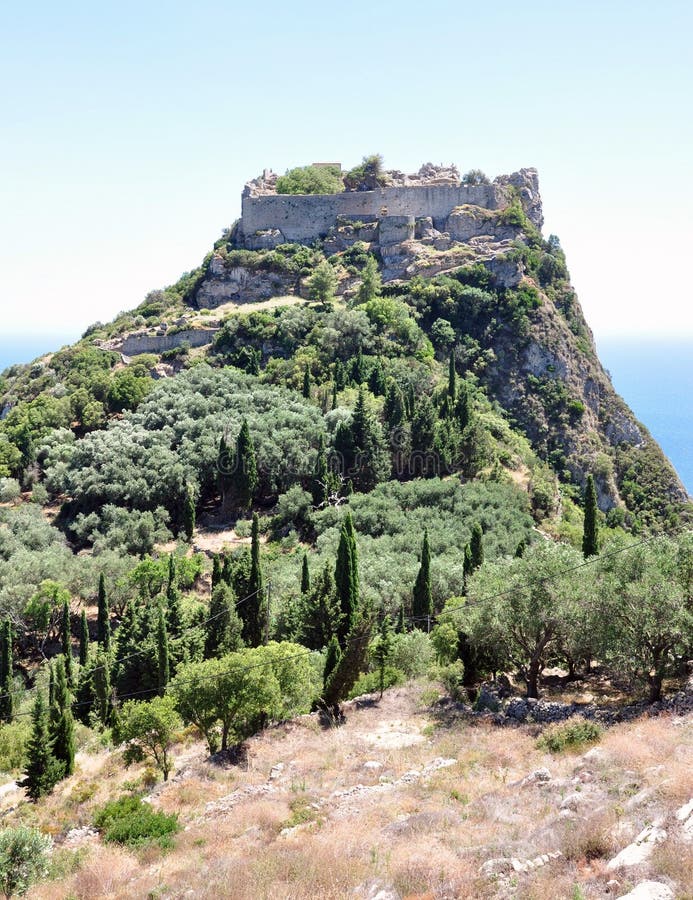 Ruins on the Island of Corfu, Greece, Europe Stock Photo - Image of ...