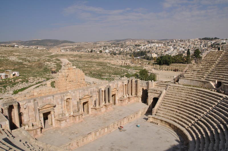Ruins of Jerash, Jordan stock photo. Image of colonnaded - 13995256