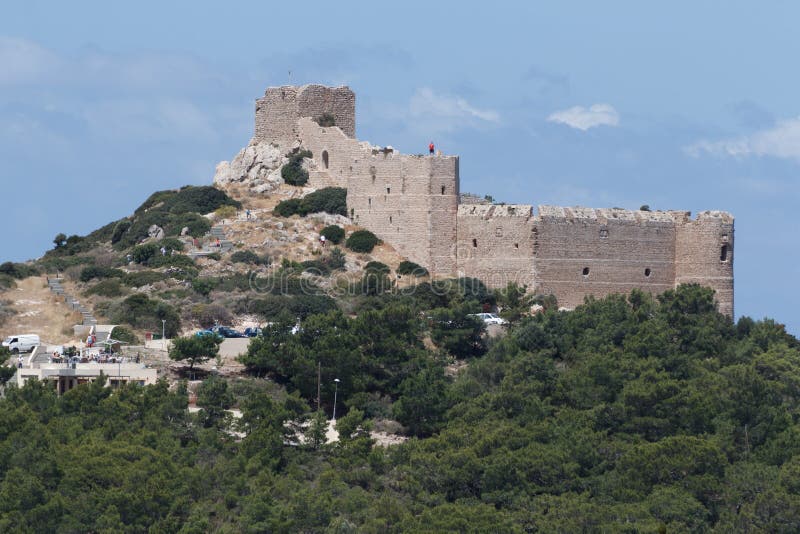 The Ruins of Kastellos Castle in Rhodes Stock Image - Image of rest ...