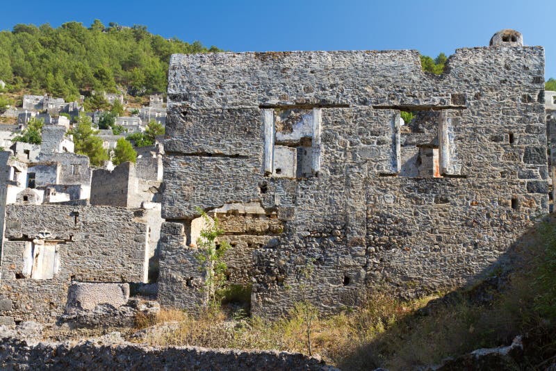 Ruins of Kayakoy, Fethiye stock image. Image of dwelling - 26657543