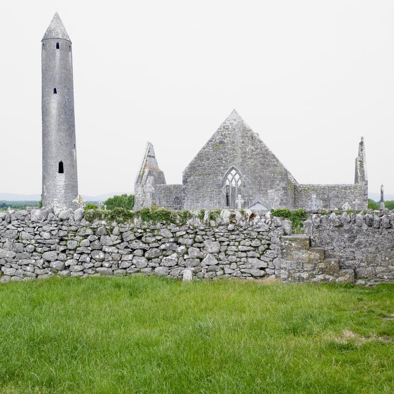 Ruins of Kilmacduagh Monastery Stock Photo - Image of tower, building ...