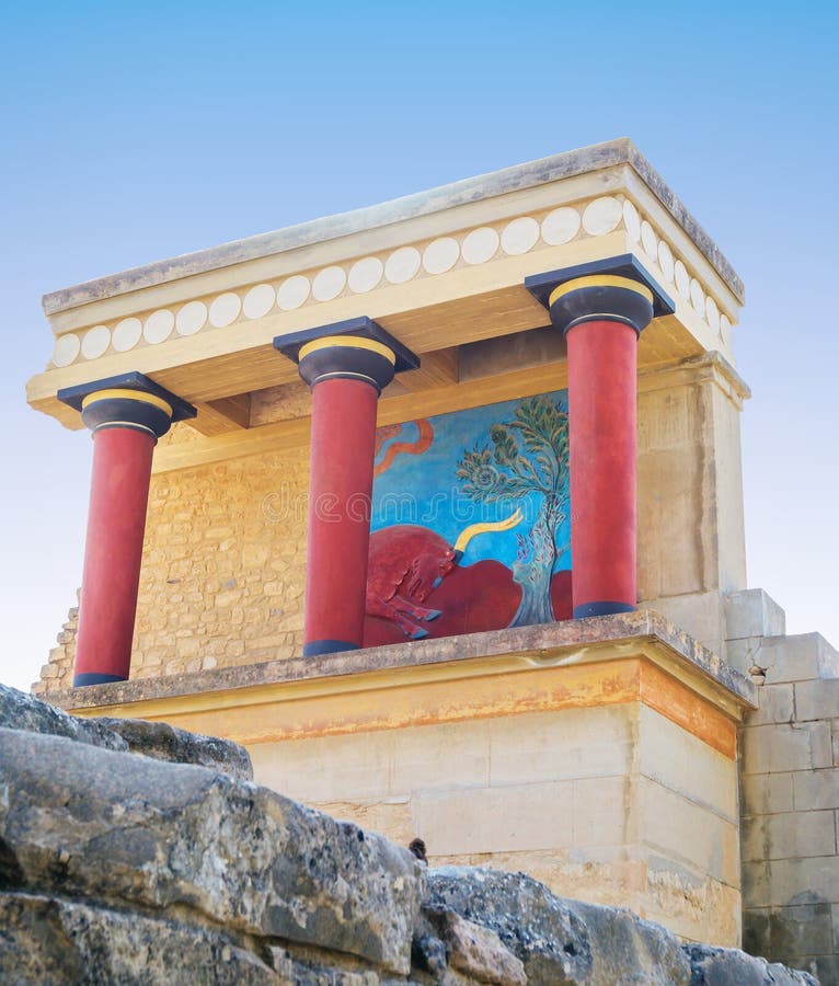 Ruins of Knossos Palace, Crete Stock Photo - Image of cnossus, king ...