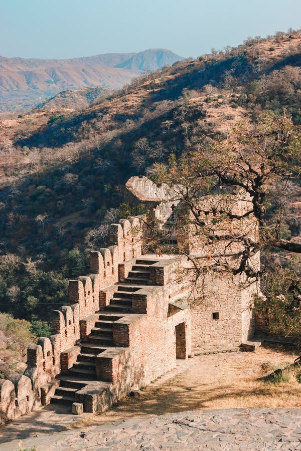 Ruins of Kumbhal Fort in India, Vertical Stock Photo - Image of culture ...