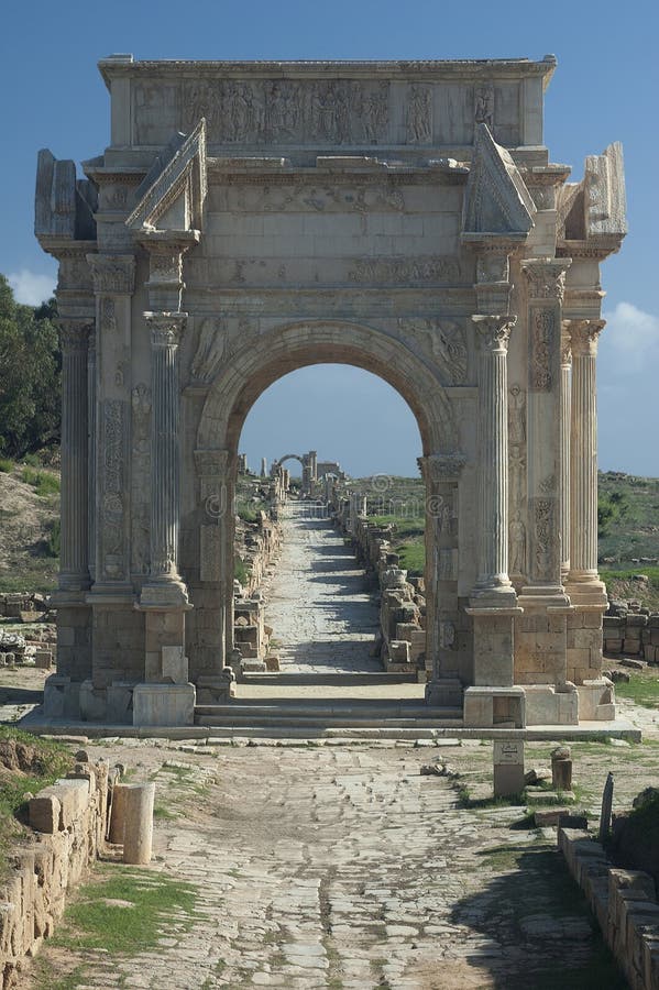 The ruins of Leptis Magna editorial photography. Image of severus ...