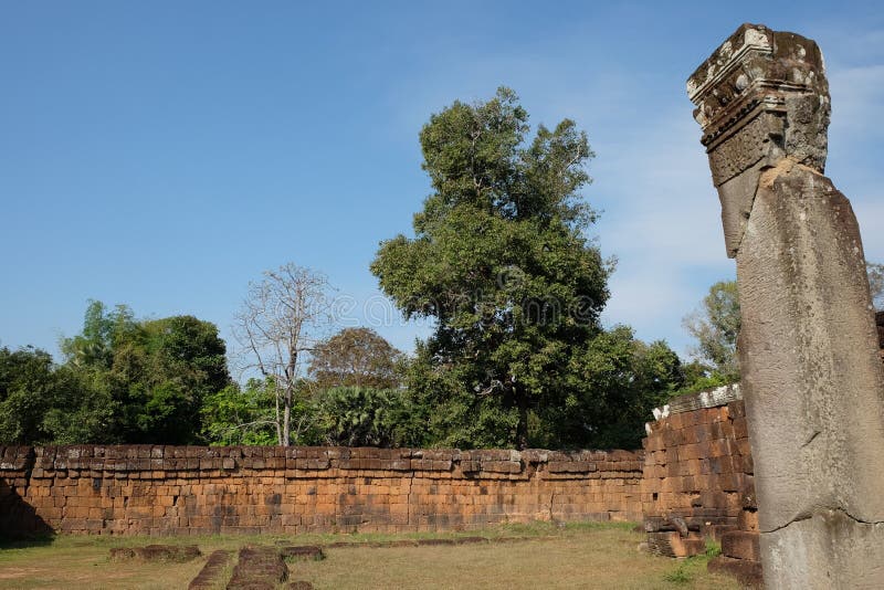 The Ruins of Medieval Buildings in Cambodia. Broken Architectural ...