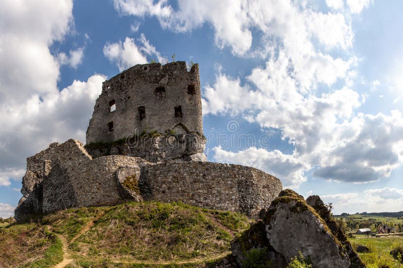 The Ruins of a Medieval Castle. Stock Photo - Image of clouds, empty ...