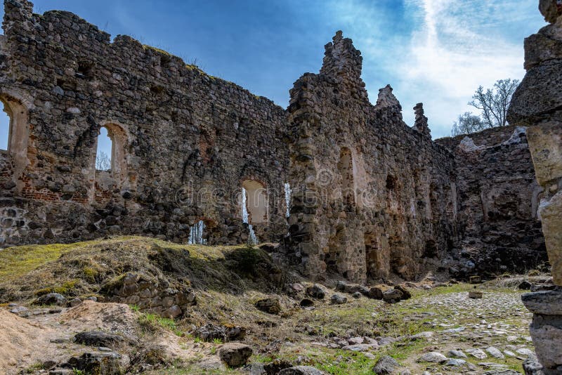Ruins of the Medieval Castle Stock Image - Image of city, hill: 129173755