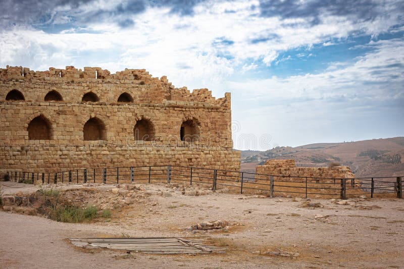 Ruins of Medieval Kerak Castle.in Jordan Stock Photo - Image of levant ...