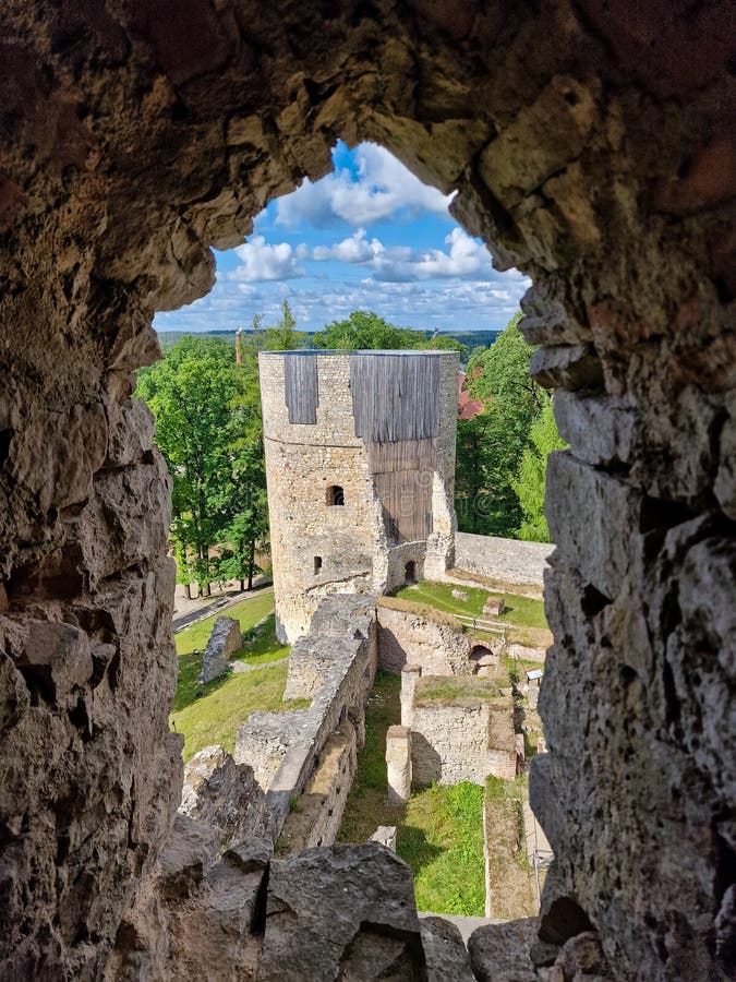 Ruins of the Medieval Livonian Castle in Cesis Town, Latvia Stock Photo ...