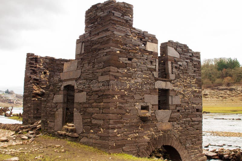 Ruins of a mill in swamp stock image. Image of years - 260014691