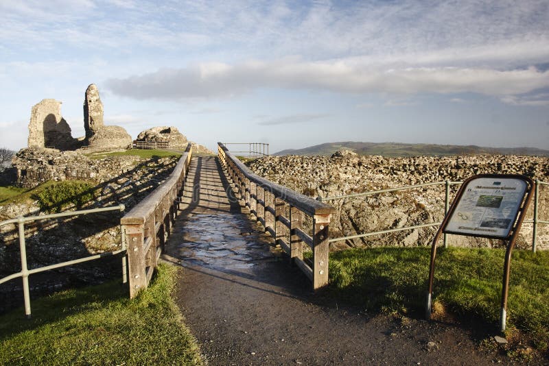 Aerial View Montgomery Castle in Powys, Wales. Stock Photo - Image of ...
