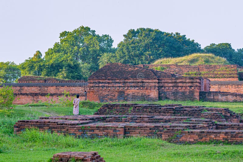 Ruins of Nalanda University in Nalanda Stock Image - Image of heritage ...