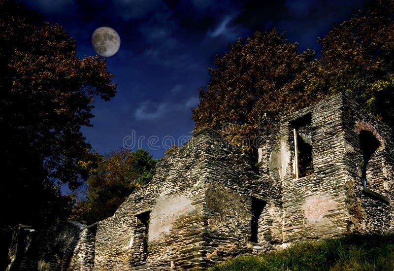 Ruins at night stock photo. Image of fall, mountains, america - 437596