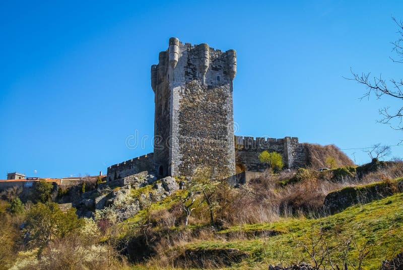 Ruins of Old Castle in Monleon in Spain Stock Image - Image of castilla ...
