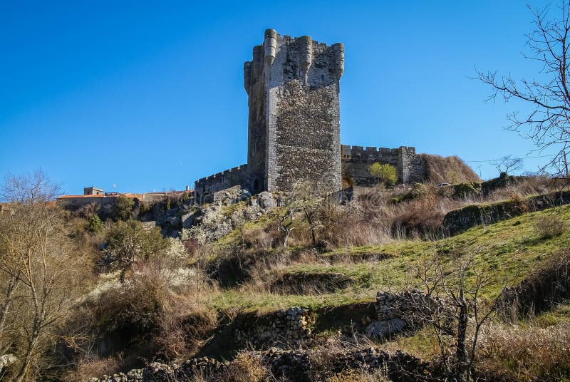 Ruins of Old Castle in Monleon in Spain Stock Image - Image of spain ...