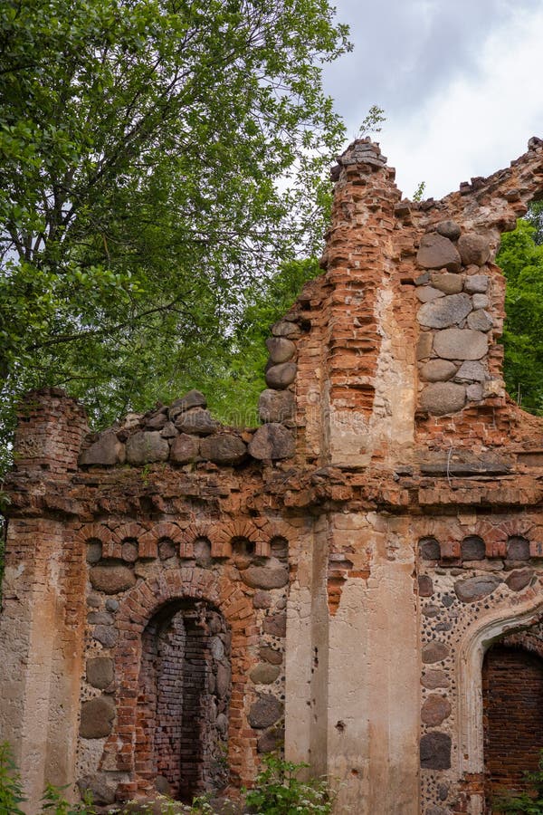 Ruins of an old castle stock image. Image of vehicle - 268106085