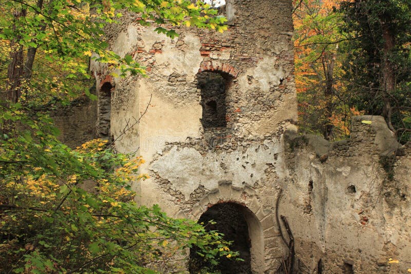 The Ruins of an Old Castle in the Woods Stock Image - Image of travel ...