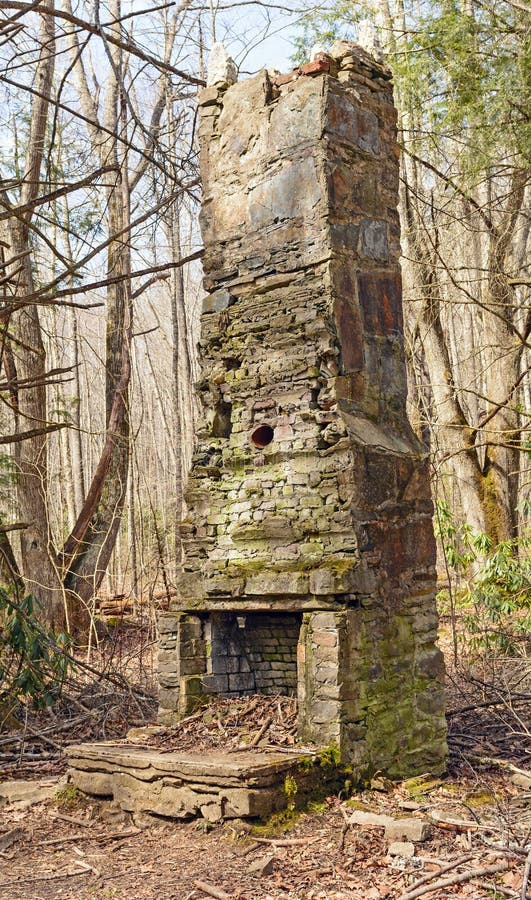 Ruins of an Old Chimney in the Wilderness Stock Image - Image of ...