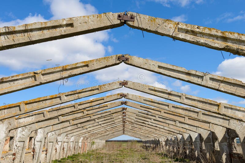 Ruins of an Old Concrete Structure on a Sunny Day Stock Image - Image ...