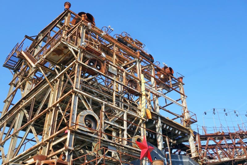 Ruins of an old factory stock photo. Image of rust, wires - 35192790