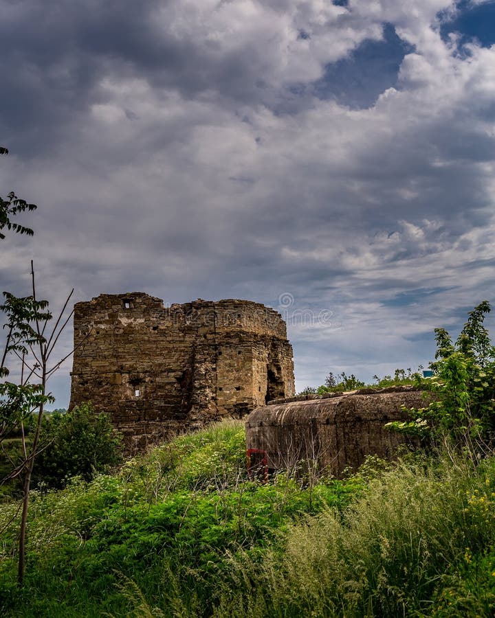 The Ruins of an Old Fortress and a German Bunker Stock Image - Image of ...