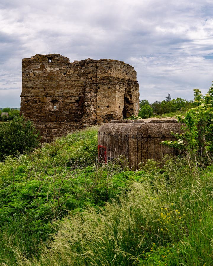 The Ruins of an Old Fortress and a German Bunker Stock Image - Image of ...