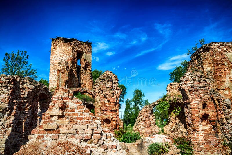 Ruins of old castle stock photo. Image of nature, ruins - 96445654