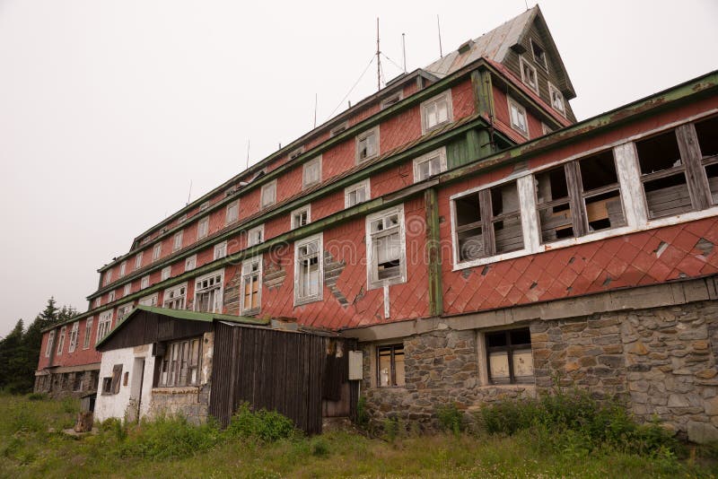 Ruins of an old hotel stock image. Image of construction - 58329389