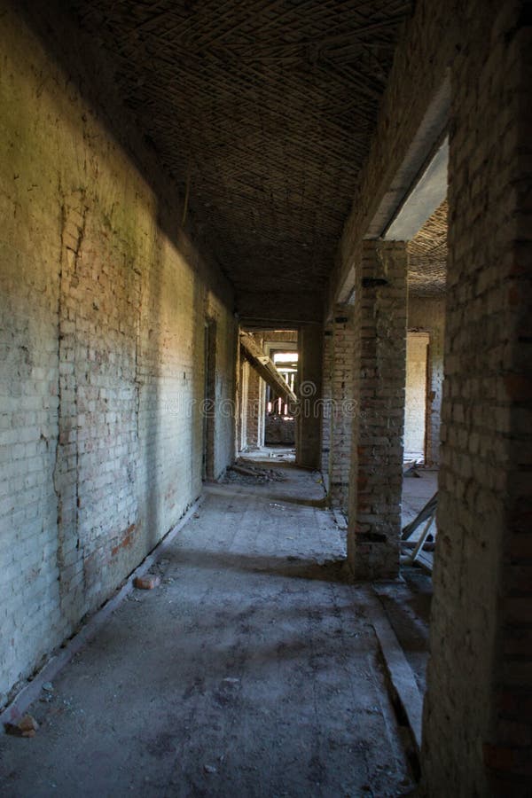 Ruins of an Old House from the Inside Stock Image - Image of building ...