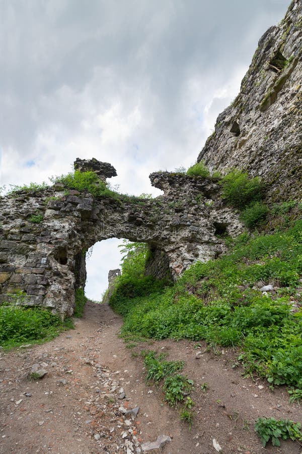 Ruins of the Old Medieval Castle. Hust Stock Image - Image of century ...