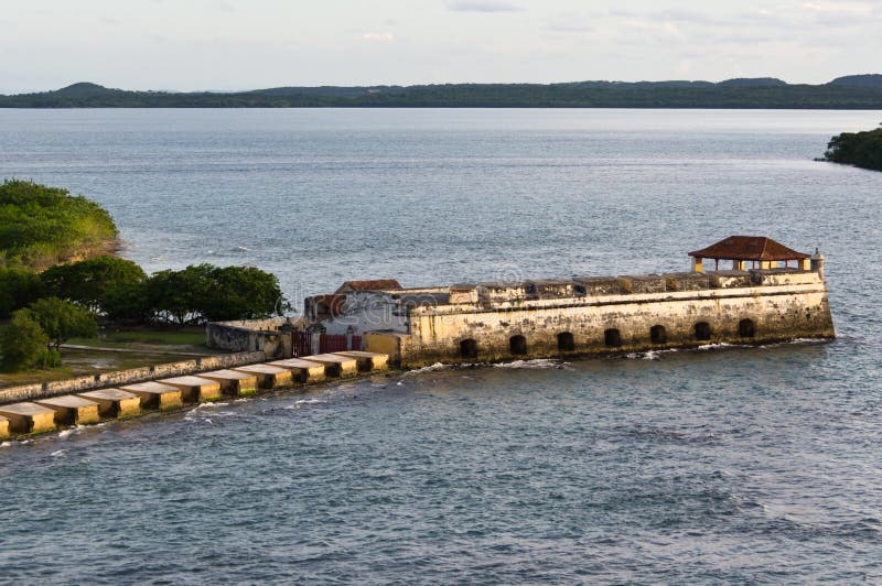 Old Spanish Fort in the Harbor of Cartagena Stock Image - Image of ...
