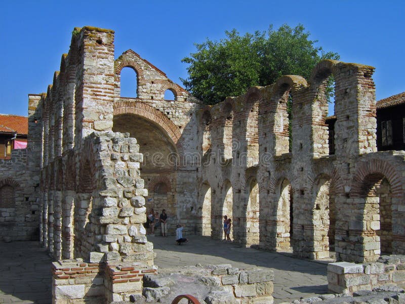 Ruins of old stone church stock image. Image of visitors - 17877817