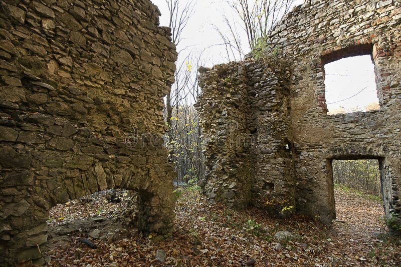 Ruins of an Old Stone House Stock Image - Image of ruins, forest: 277932581