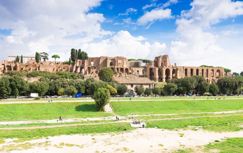 Ruins of Palatine Hill Palace and Circus Maximus in Rome Stock Photo ...