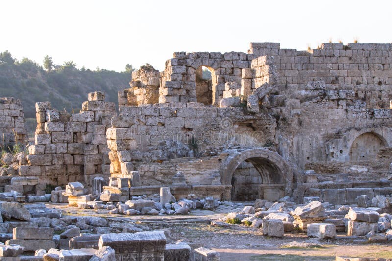 Ruins at Perge, Turkey stock image. Image of grand, antique - 36140907