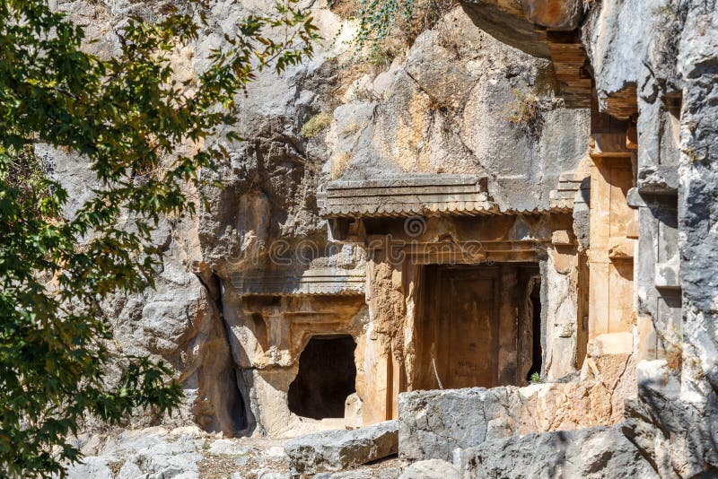 Ruins of Pinara Ancient City Stock Photo - Image of rock, history ...