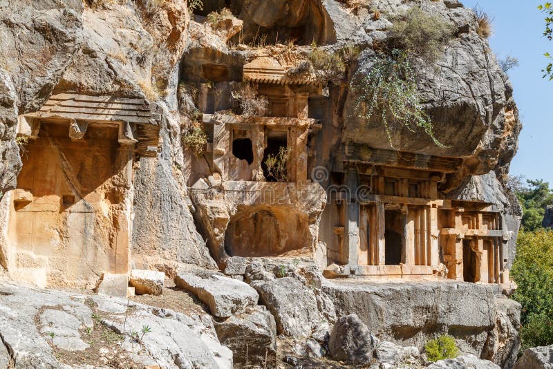 Ruins of Pinara Ancient City Stock Photo - Image of lycian, grave ...