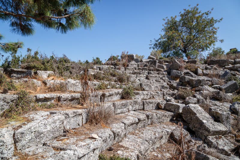 Ruins of Pinara Ancient City Stock Photo - Image of green, history ...
