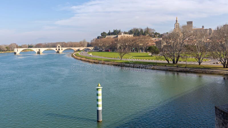 Avignon Rhone River stock photo. Image of sunny, river - 160016410