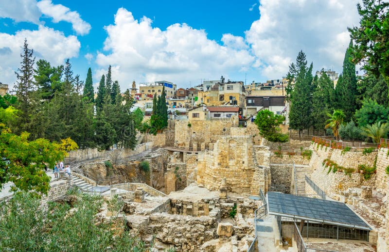 Ruins of Pools of Bethesda in Jerusalem, Israel Stock Image - Image of ...