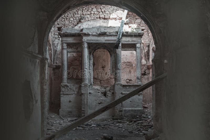Ruins and Remaining of an Abandoned Building Stock Photo - Image of ...