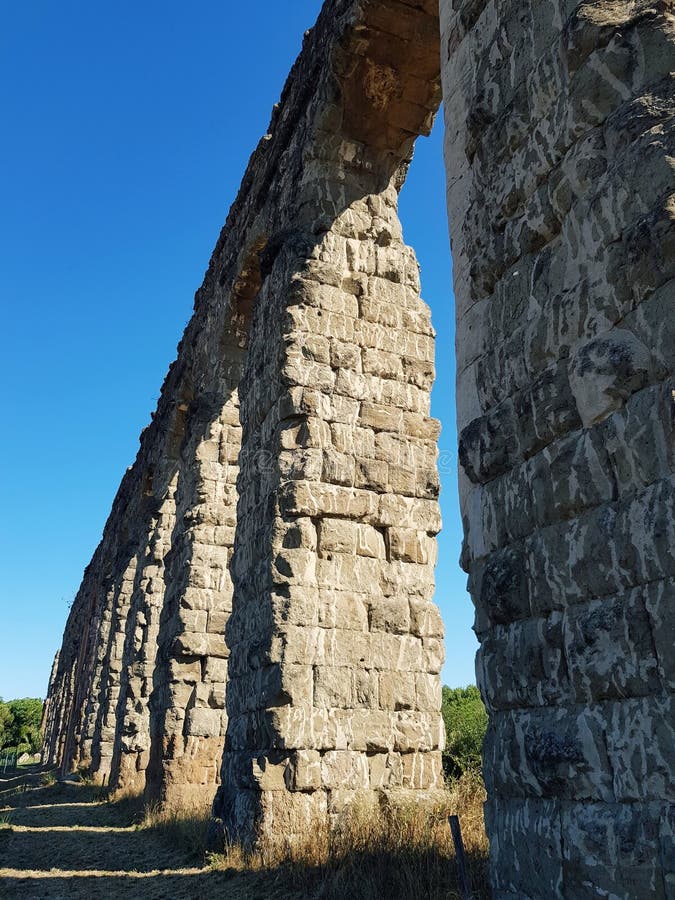 Ruins of the Roman Aqueduct of Merida, Spain Stock Photo - Image of ...