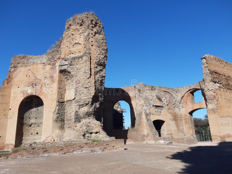 Ruins of the Roman Baths of Caracalla in Rome Italy Stock Photo - Image ...