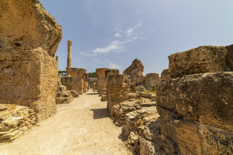 Ruins of the Roman Baths of Carthage, Tunisia Editorial Stock Image ...