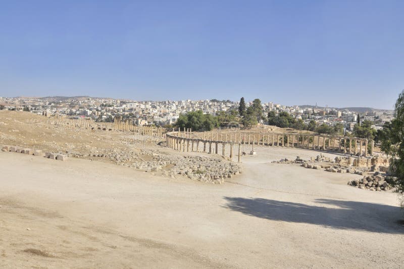 Ruins of Roman City of Jerash Located in Jordan Stock Image - Image of ...